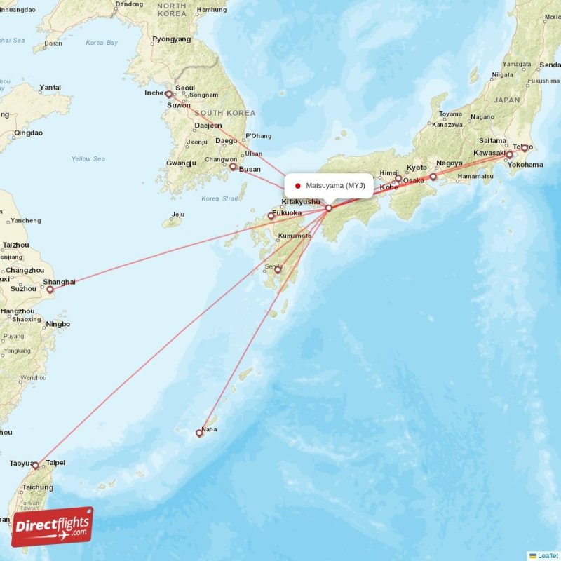 Direct flights from Matsuyama - 11 destinations - MYJ, Japan ...