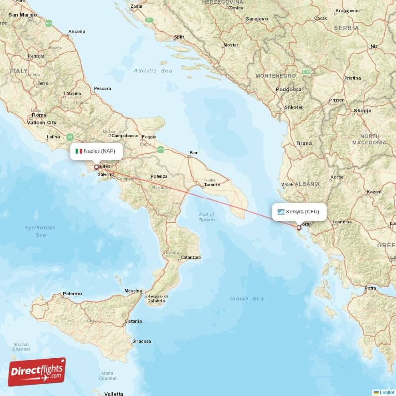 Direct flights from Naples to Kerkyra, NAP to CFU non-stop ...