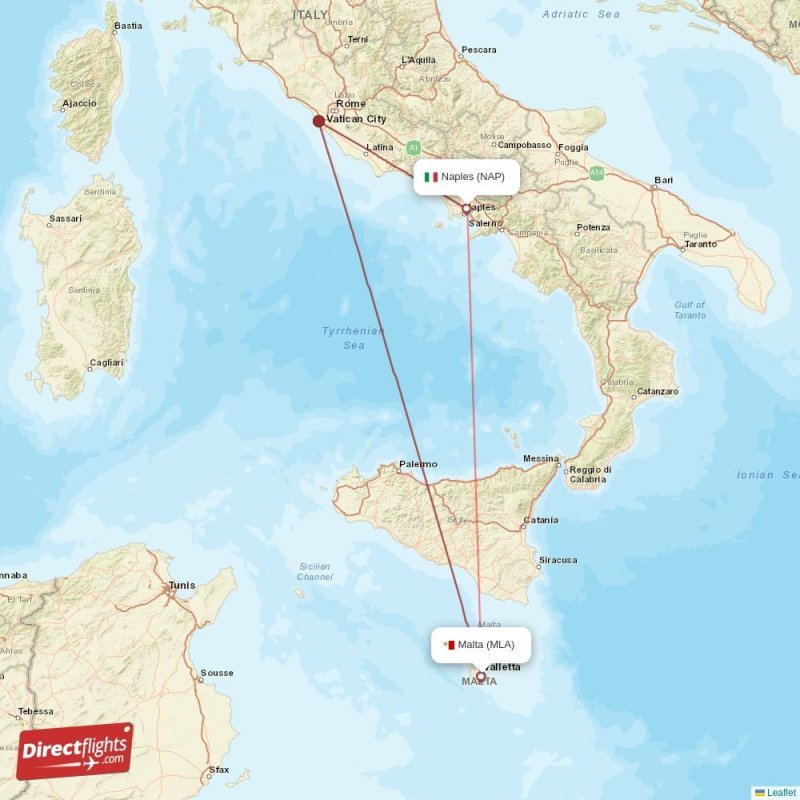 Direct flights from Naples to Malta (NAP-MLA) - Directflights.com