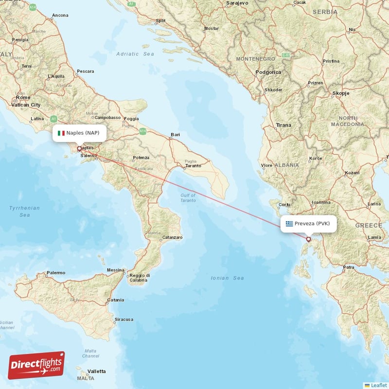 Direct flights from Naples to Preveza, NAP to PVK non-stop ...