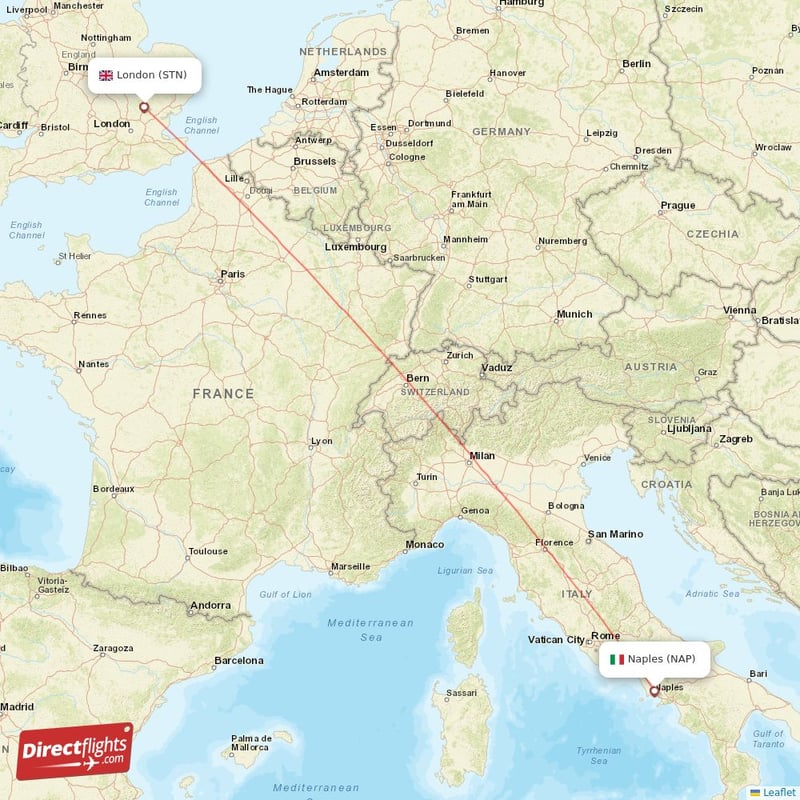 Direct flights from Naples to London, NAP to STN non-stop - Directflights.com