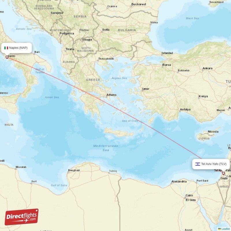 Direct flights from Naples to Tel Aviv-Yafo (NAP-TLV) - Directflights.com