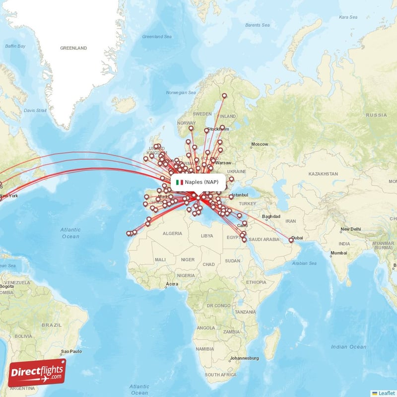 Direct flights from Naples - 137 destinations - NAP, Italy - Directflights.com