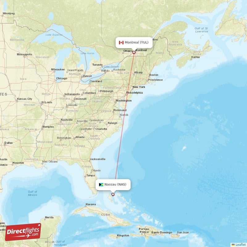 Direct flights from Nassau to Montreal, NAS to YUL non-stop - Directflights.com