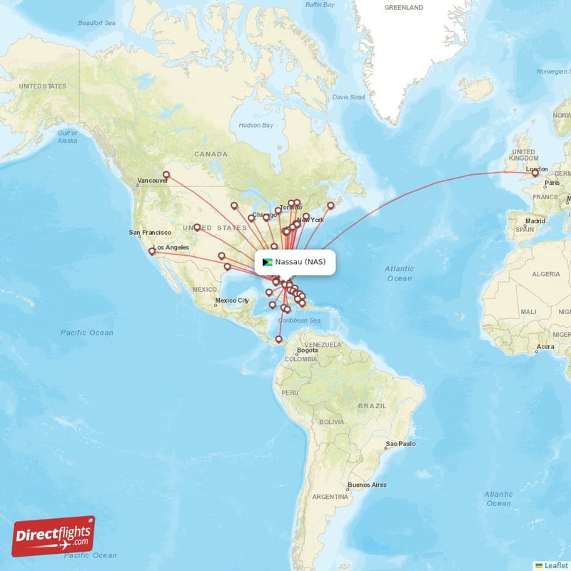 Direct flights from Nassau - 48 destinations - NAS, Bahamas - Directflights.com