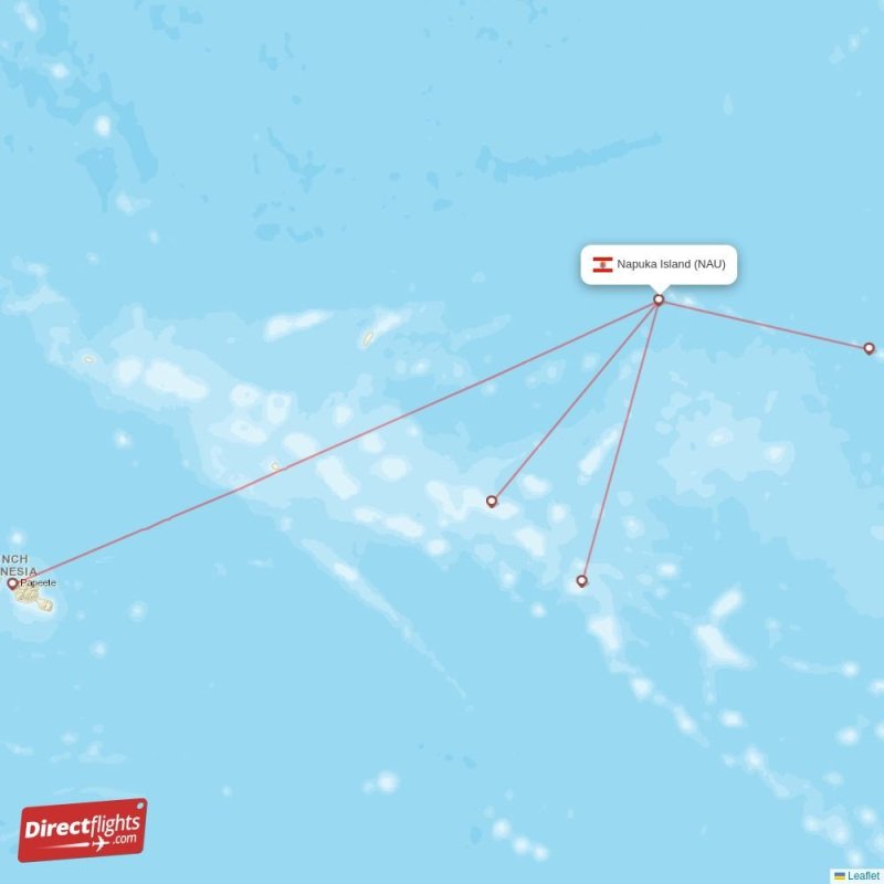 Direct flights to Napuka Island - NAU, French Polynesia - Directflights.com