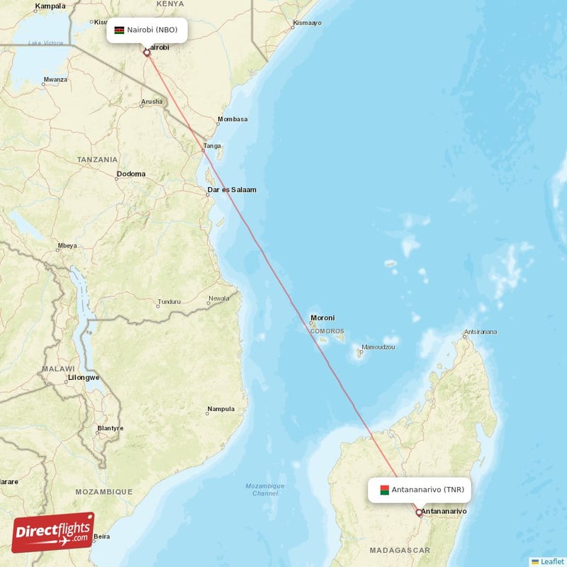 Direct flights from Nairobi to Antananarivo, NBO to TNR non-stop ...