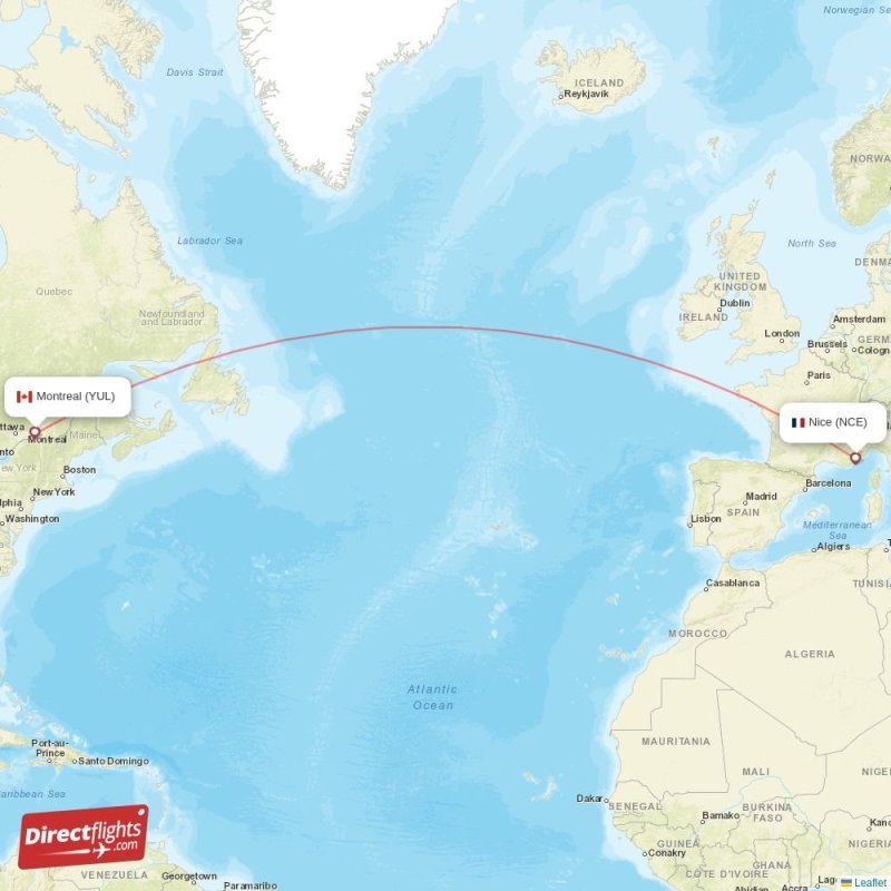 Direct flights from Nice to Montreal, NCE to YUL non-stop ...