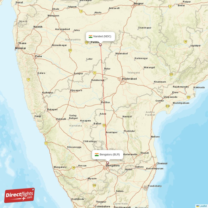 Direct flights from Nanded to Bengaluru, NDC to BLR non-stop ...
