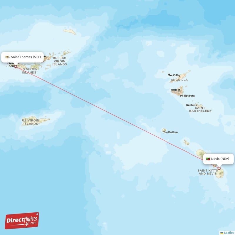 Direct flights from Nevis to Saint Thomas, NEV to STT non-stop ...