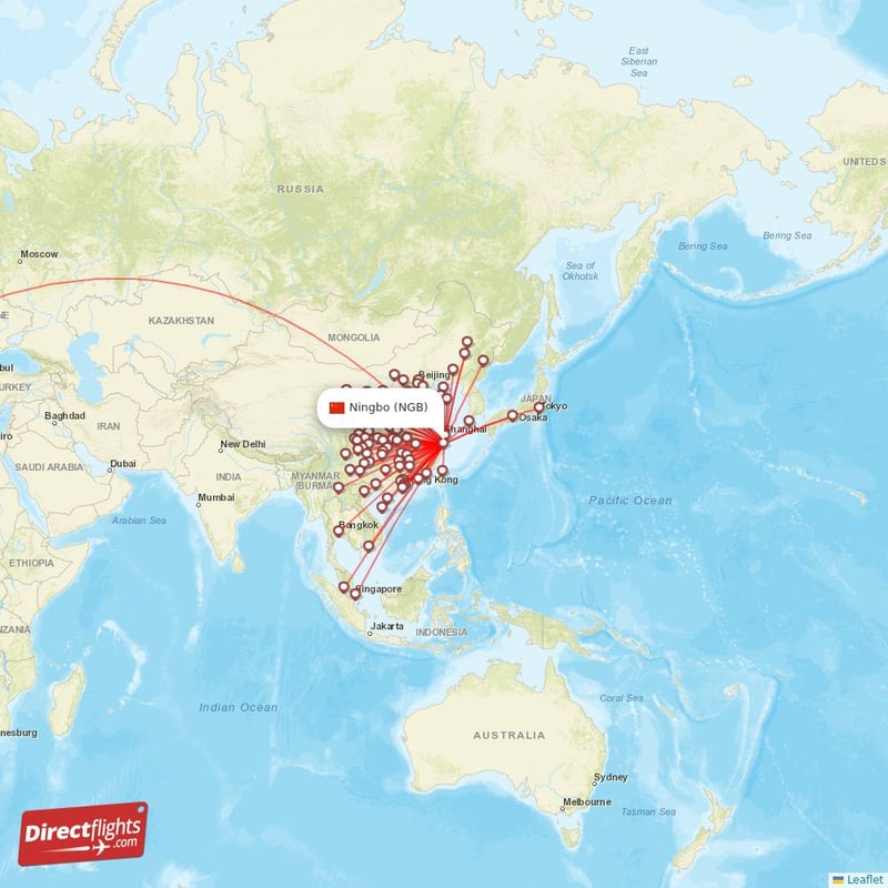 Direct flights from Ningbo - 82 destinations - NGB, China - Directflights.com