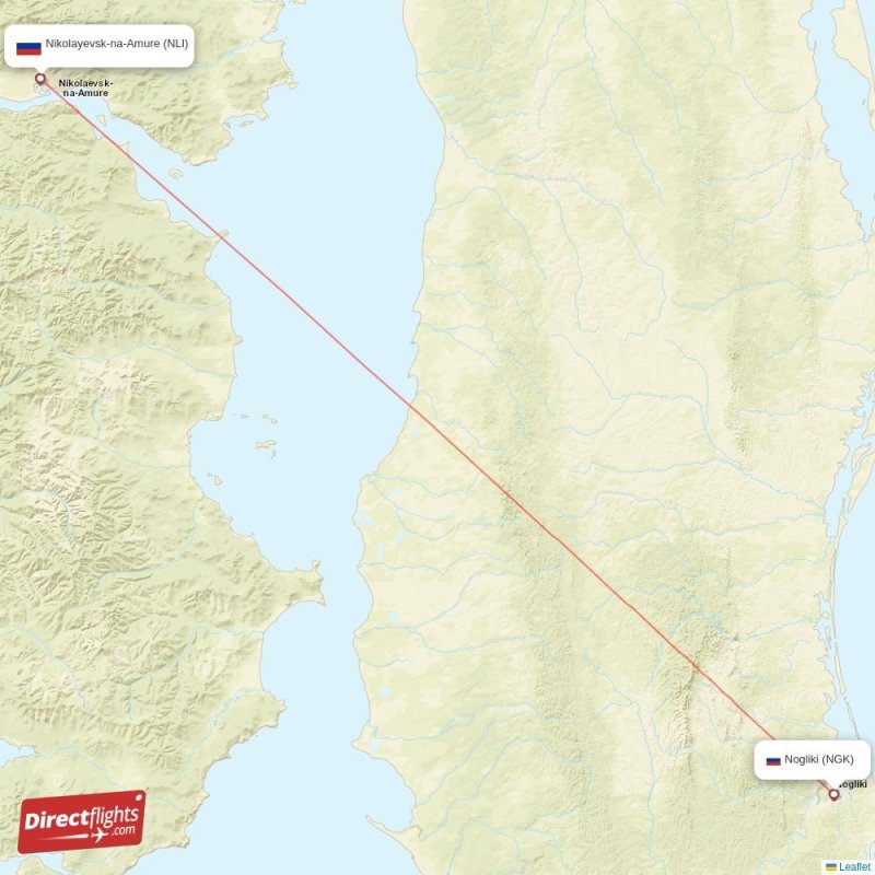 Direct flights from Nogliki to Nikolayevsk-na-Amure, NGK to NLI non ...