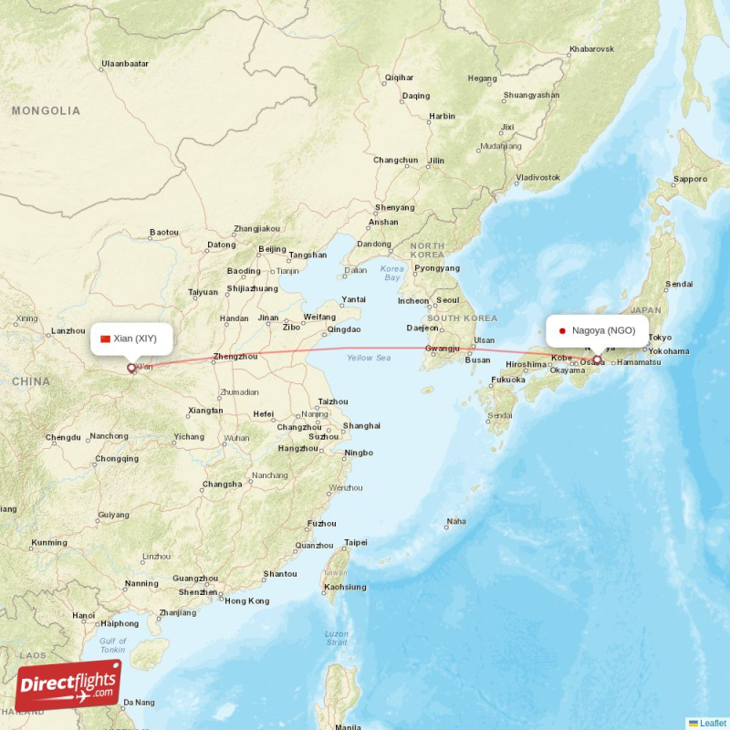 Direct flights from Nagoya to Xian (NGO-XIY) - Directflights.com