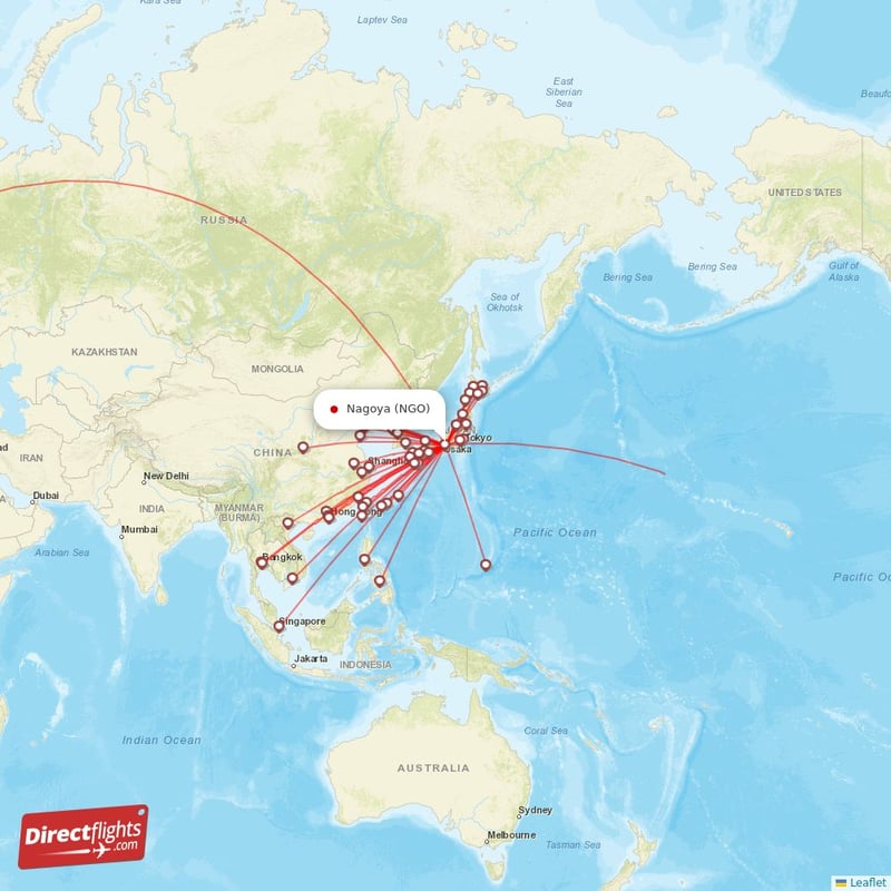 Direct flights from Nagoya - 50 destinations - NGO, Japan - Directflights.com