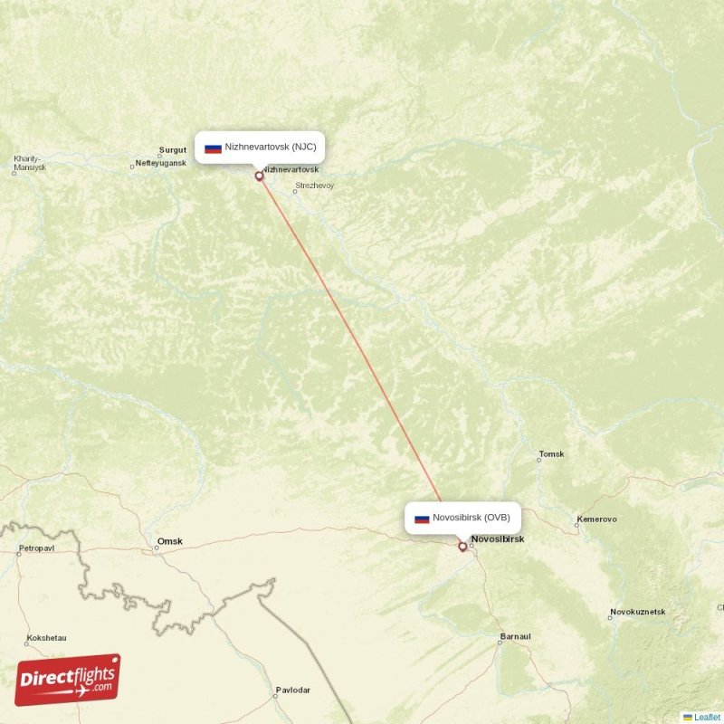 Direct flights from Nizhnevartovsk to Novosibirsk, NJC to OVB non-stop ...