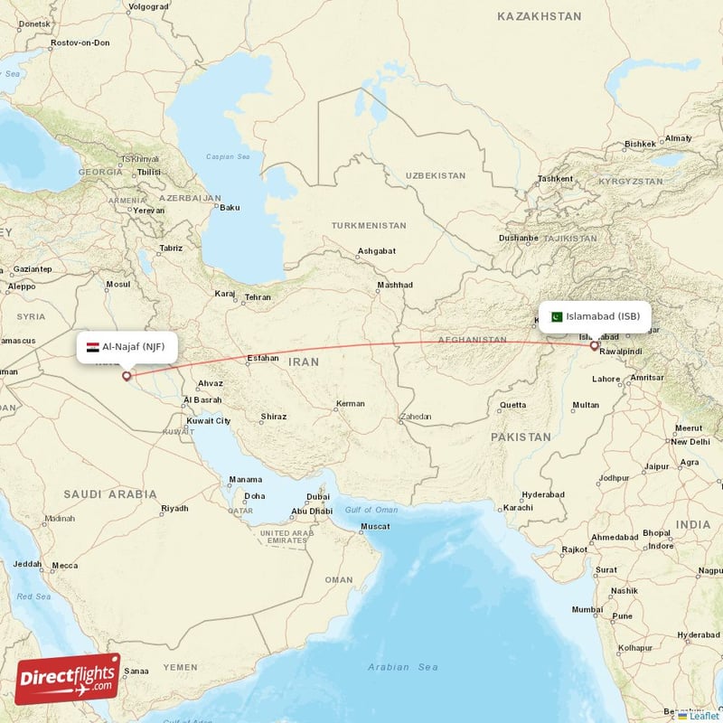 Direct flights from Al-Najaf to Islamabad, NJF to ISB non-stop - Directflights.com