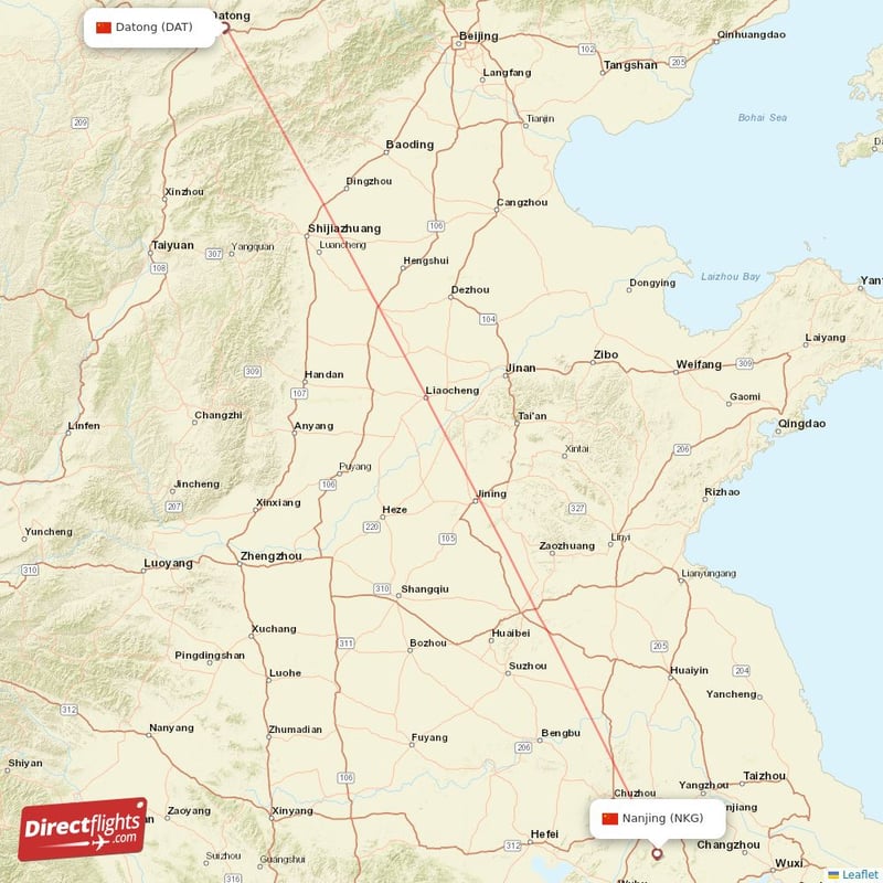 Direct flights from Nanjing to Datong, NKG to DAT non-stop - Directflights.com