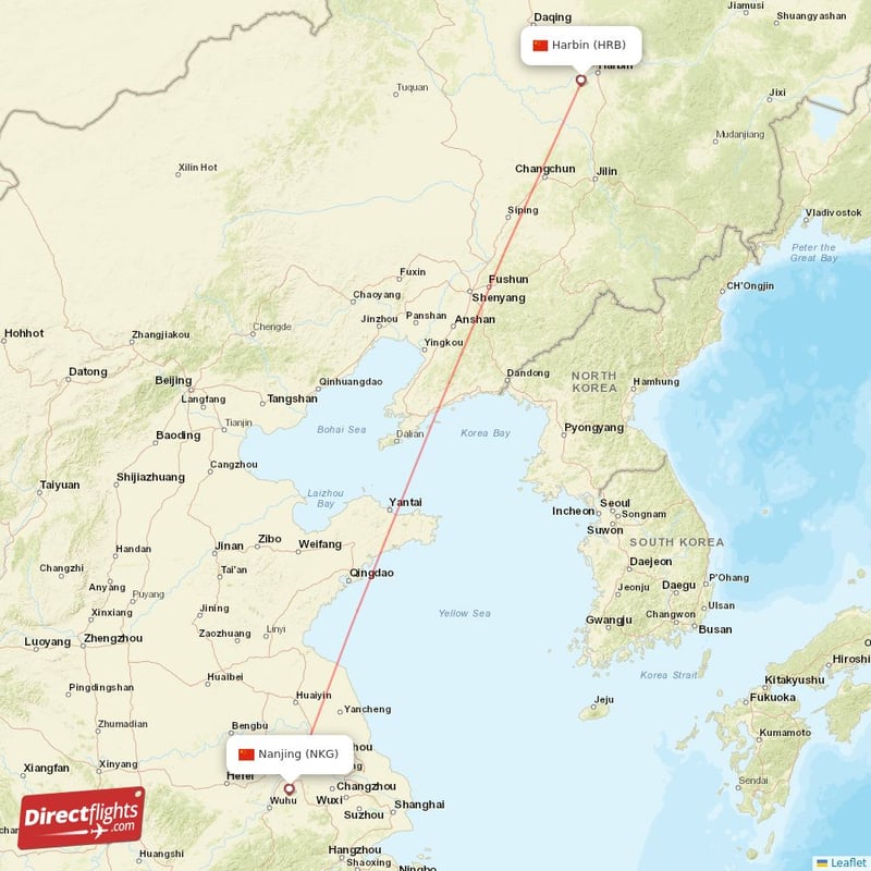 Direct flights from Nanjing to Harbin, NKG to HRB non-stop - Directflights.com