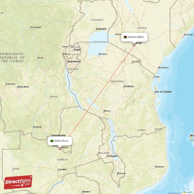 Direct flights from Ndola to Nairobi (NLA-NBO) - Directflights.com
