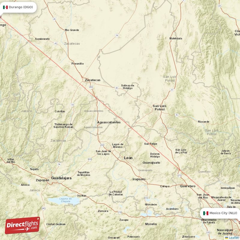 Water Ways Map Durango Mexico Direct Flights From Durango 10