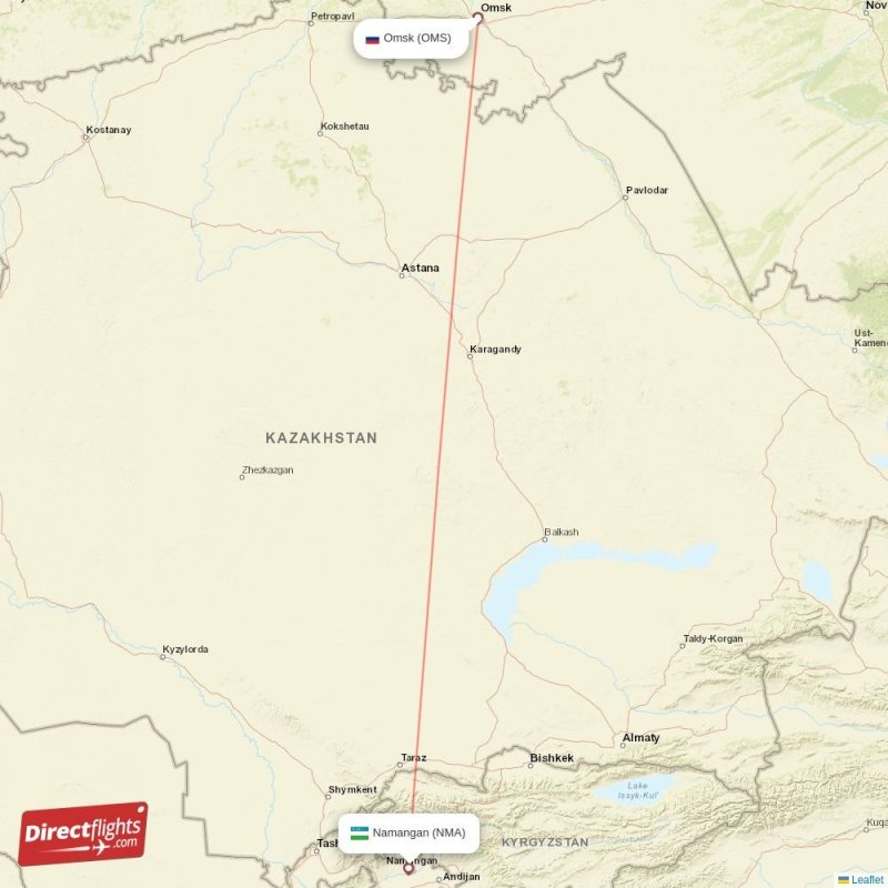 Direct flights from Namangan to Omsk, NMA to OMS non-stop ...