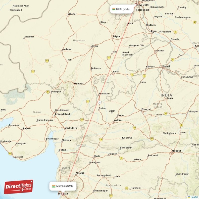 Direct flights from Mumbai to Delhi, NMI to DEL non-stop ...