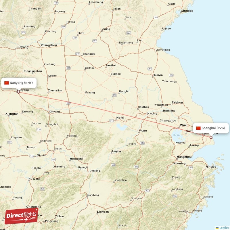 Direct flights from Nanyang to Shanghai, NNY to PVG non-stop ...