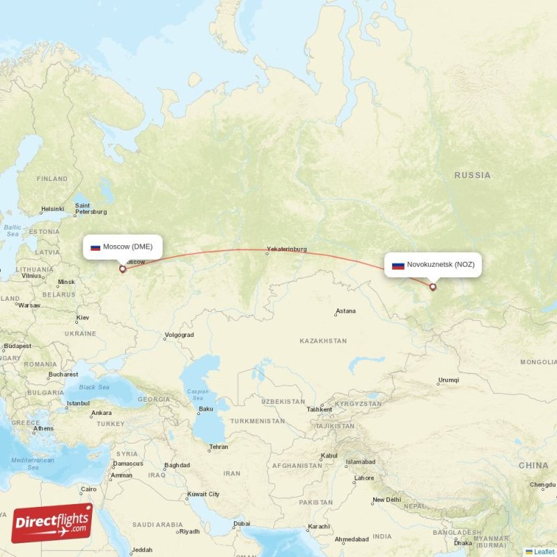 Direct flights from Novokuznetsk to Moscow, NOZ to DME non-stop ...