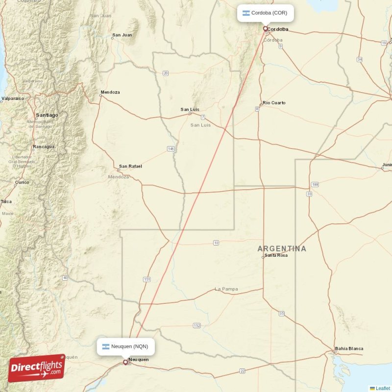 Direct flights from Neuquen to Cordoba, NQN to COR non-stop ...