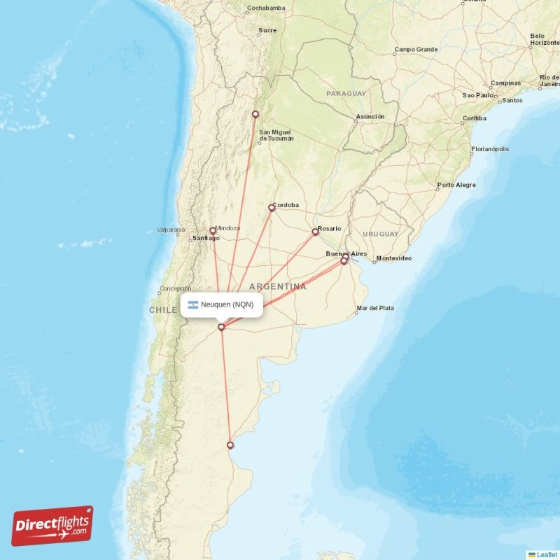Direct flights to Neuquen - NQN, Argentina - Directflights.com