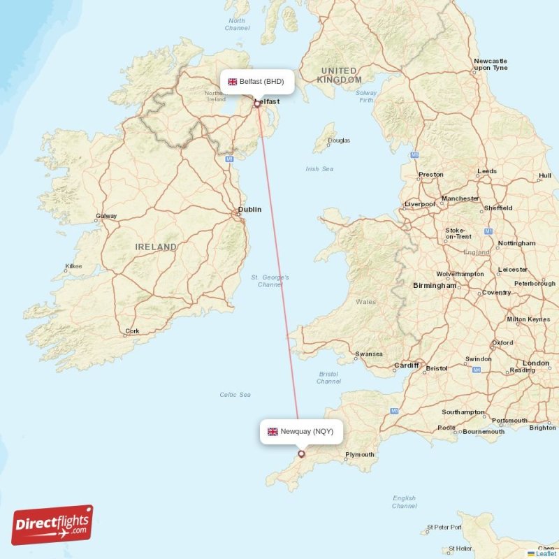 Direct flights from Newquay to Belfast, NQY to BHD non-stop ...