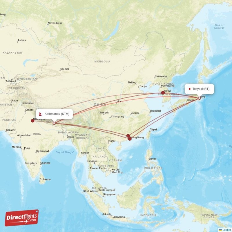 Direct flights from Tokyo to Kathmandu, NRT to KTM non-stop ...