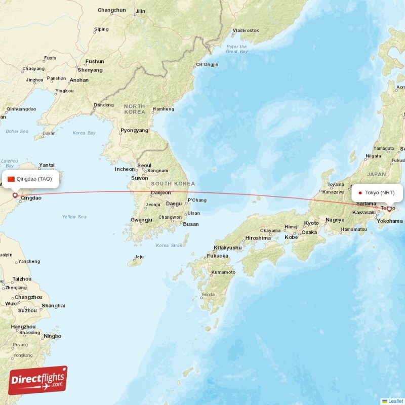 Direct flights from Tokyo to Qingdao, NRT to TAO non-stop ...