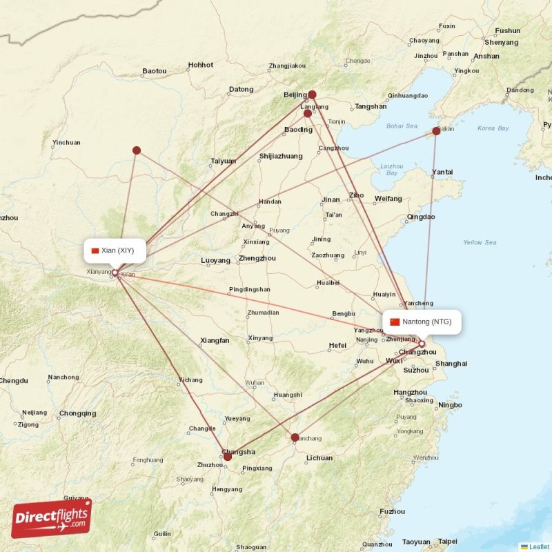 Direct flights from Nantong to Xian, NTG to XIY non-stop ...