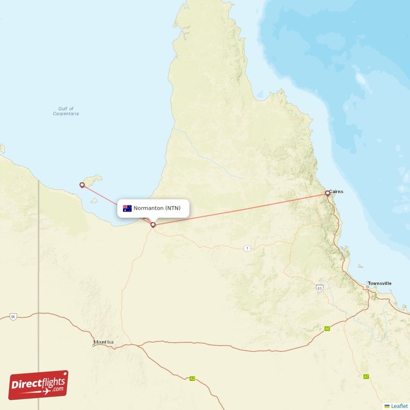 Direct flights from Normanton - 2 destinations - NTN, Australia ...