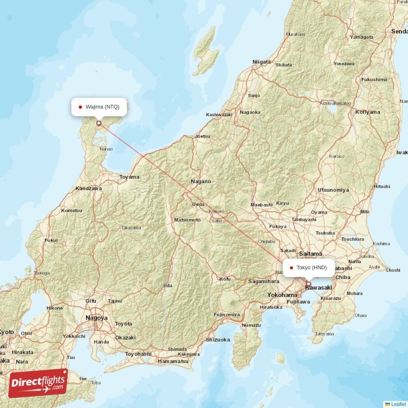 Direct flights from Wajima - 1 destinations - NTQ, Japan ...