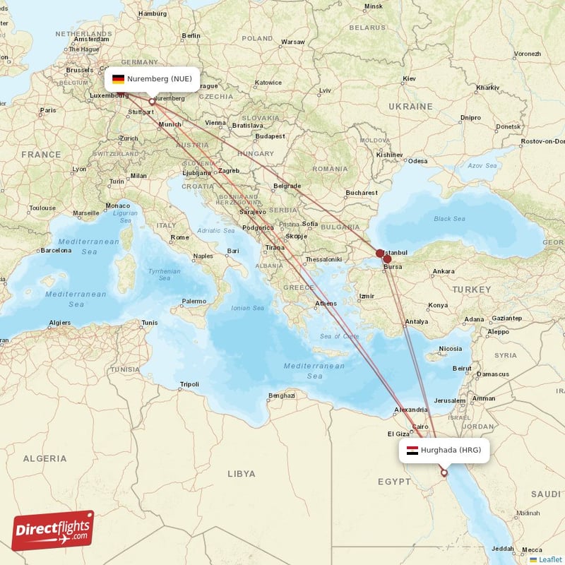 Direct flights from Nuremberg to Hurghada, NUE to HRG non-stop - Directflights.com