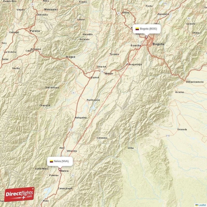 Direct flights from Neiva to Bogota, NVA to BOG non-stop ...
