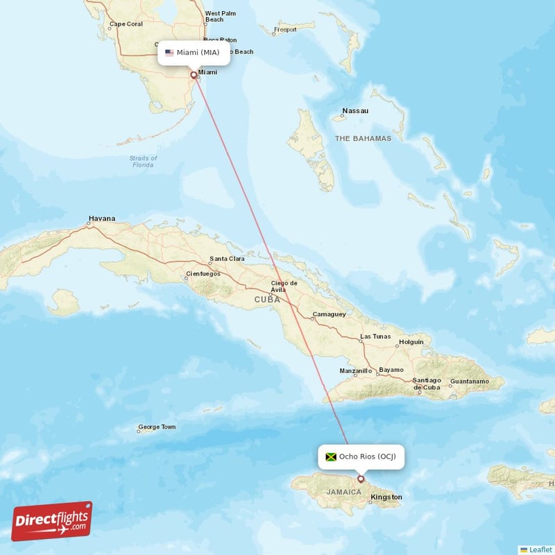 Direct flights to Ocho Rios - OCJ, Jamaica - Directflights.com