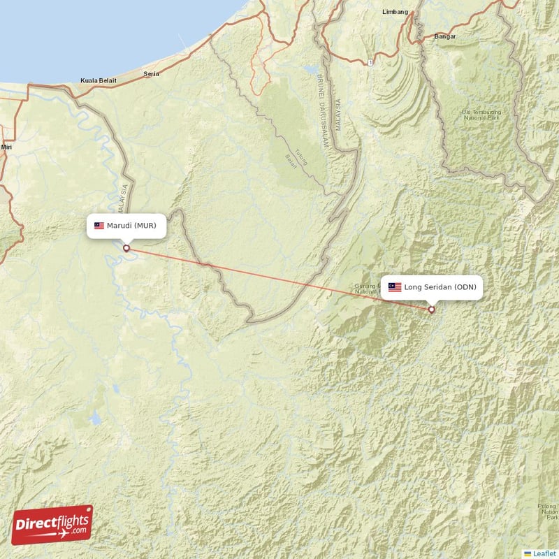 Direct flights from Long Seridan to Marudi, ODN to MUR non-stop ...
