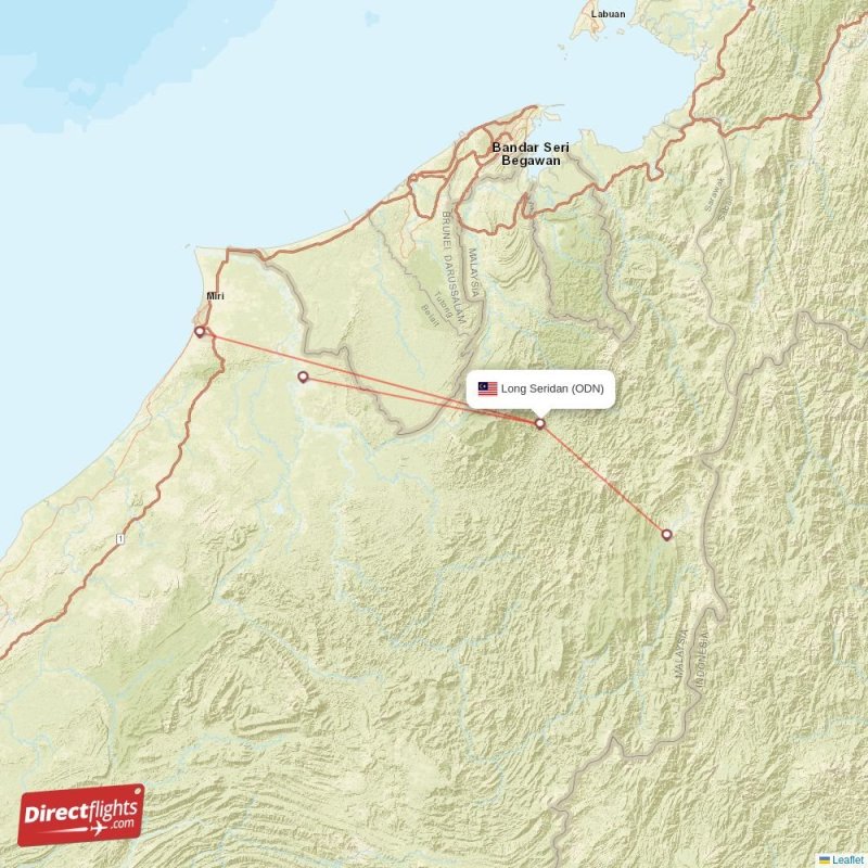 Direct flights to Long Seridan - ODN, Malaysia - Directflights.com