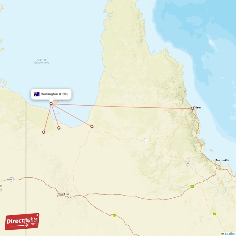 Direct flights from Mornington - 5 destinations - ONG, Australia ...