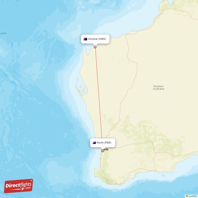 Direct flights from Onslow - 1 destinations - ONS, Australia ...