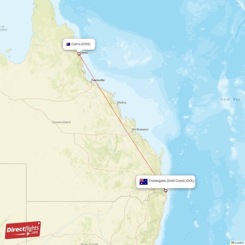 Direct flights from Coolangatta (Gold Coast) to Cairns, OOL to CNS non ...