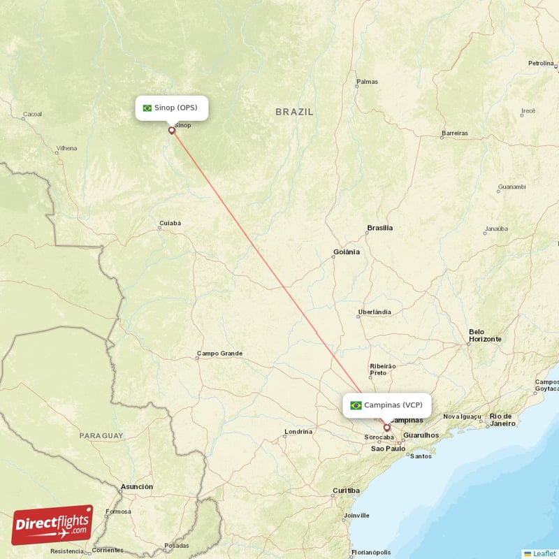 Direct flights from Sinop to Campinas, OPS to VCP non-stop ...