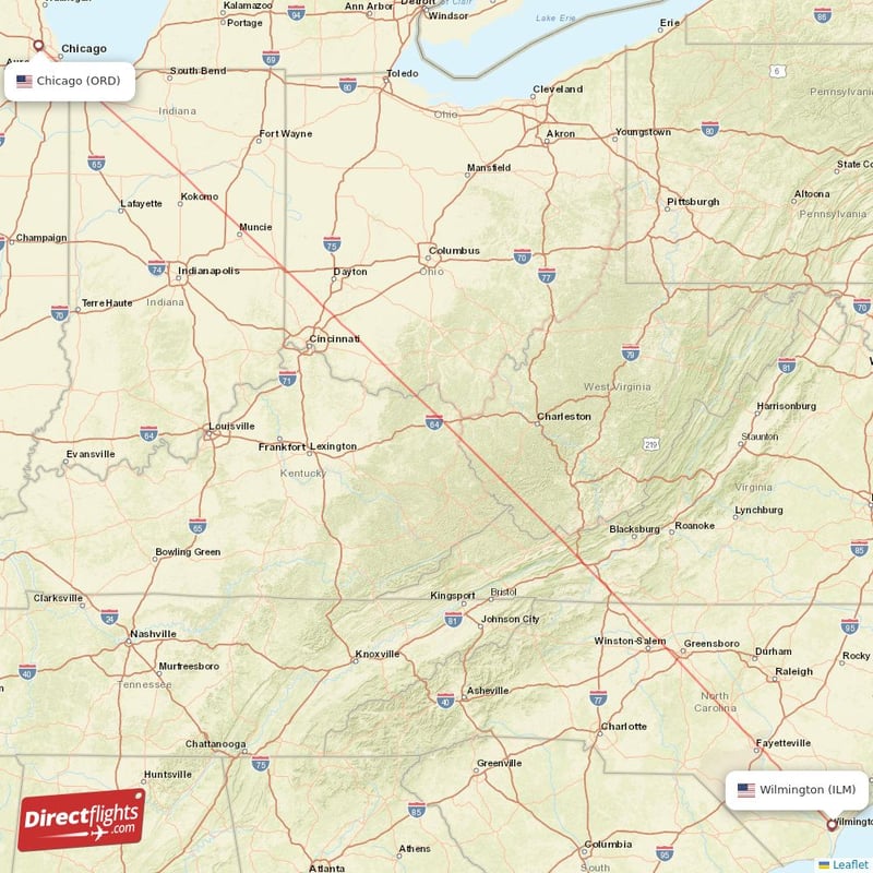 Direct flights from Chicago to Wilmington, ORD to ILM non-stop ...