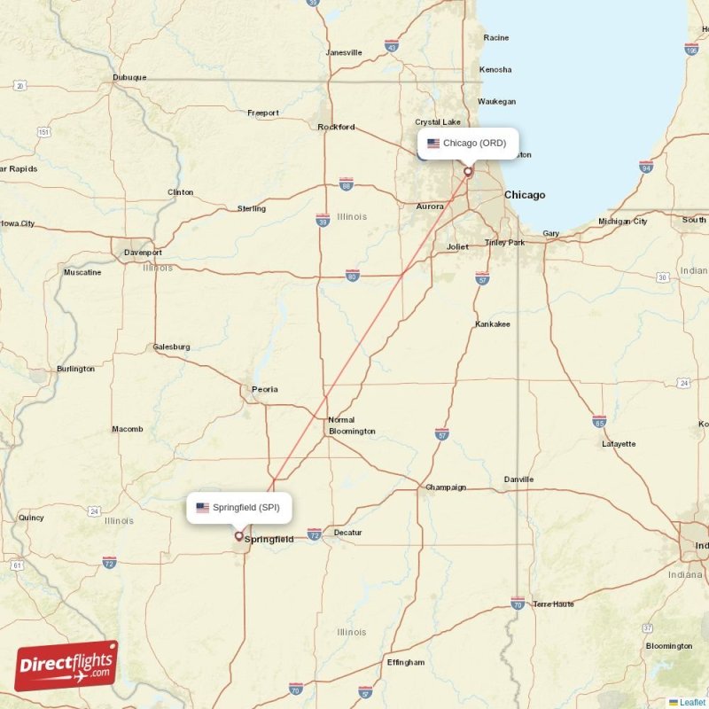 Direct flights from Chicago to Springfield, ORD to SPI non-stop ...