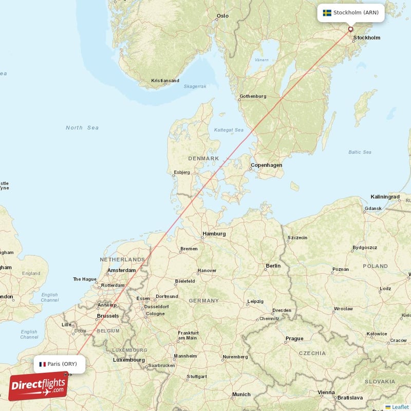 Direct flights from Paris to Stockholm, ORY to ARN non-stop - Directflights.com