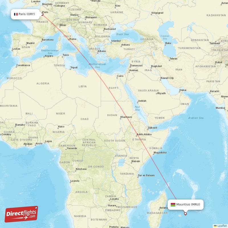 Direct flights from Paris to Mauritius, ORY to MRU non-stop ...