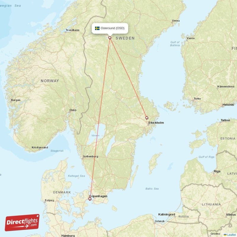 Direct flights to Ostersund - OSD, Sweden - Directflights.com